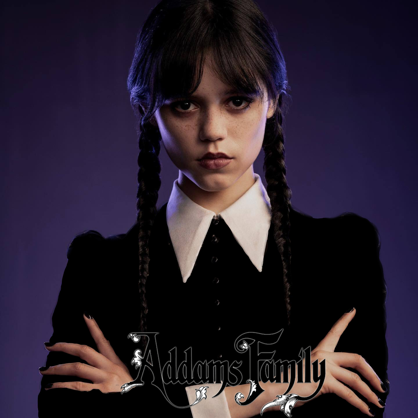 Đầm Đen Trơn Cổ Trắng Trong Wednesday Addam Giá Tốt - Otakul.com